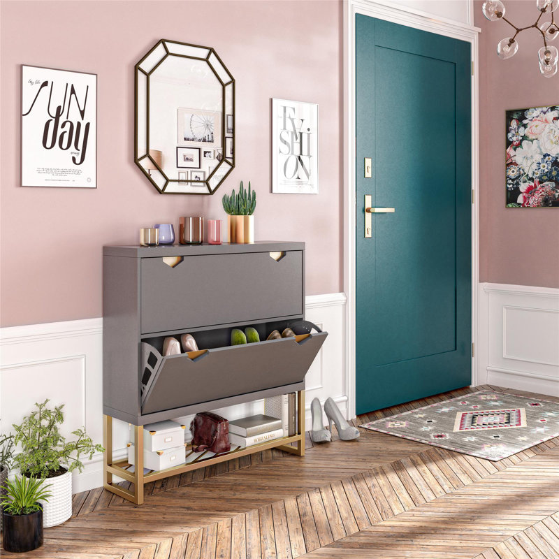 Brielle 12 pair shoe storage cabinet store